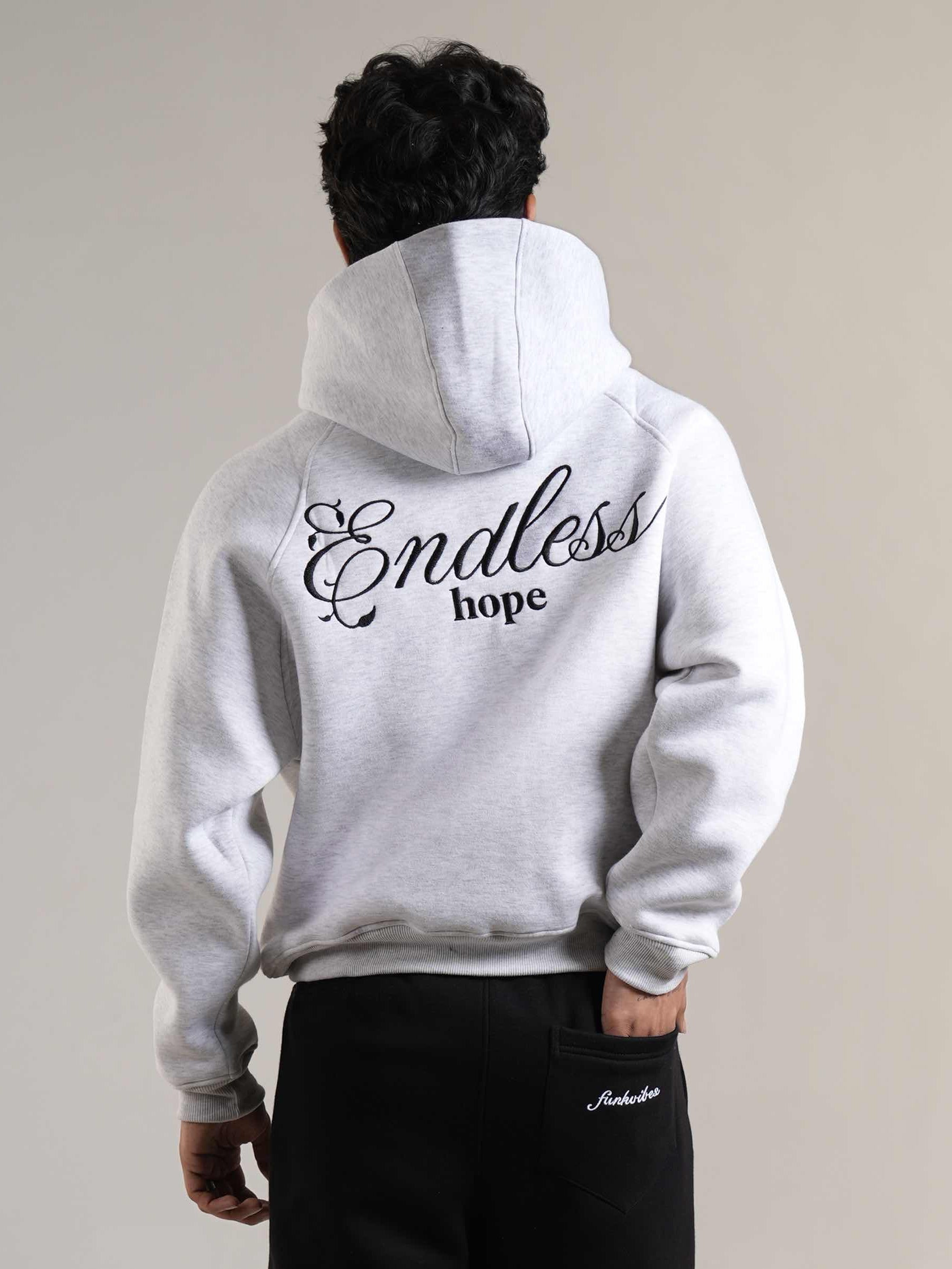 Endless black Streetwear cropped Hoodie | Funk Vibes